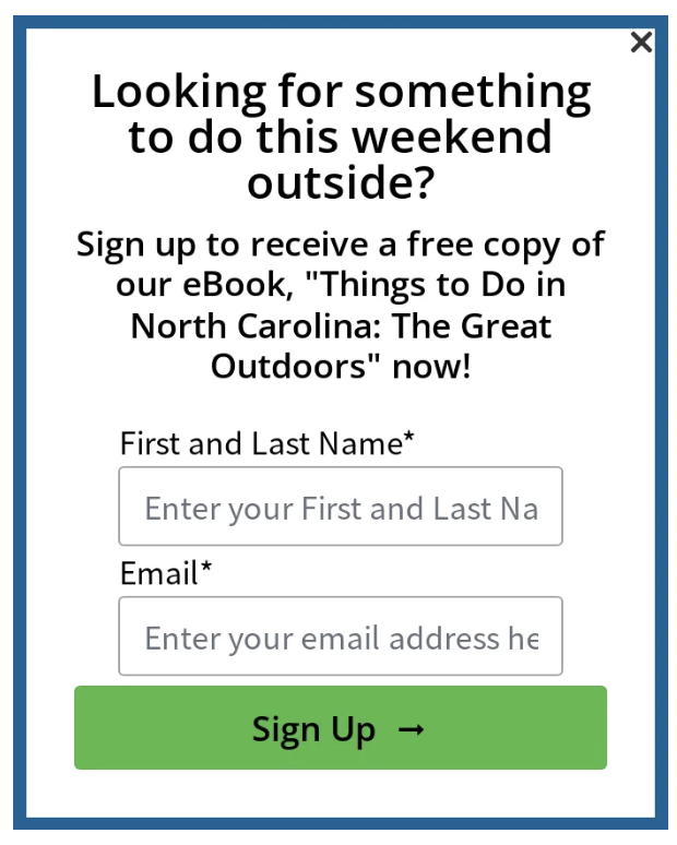 How a newsletter sign up compared to an ebook sign up - NextAfter