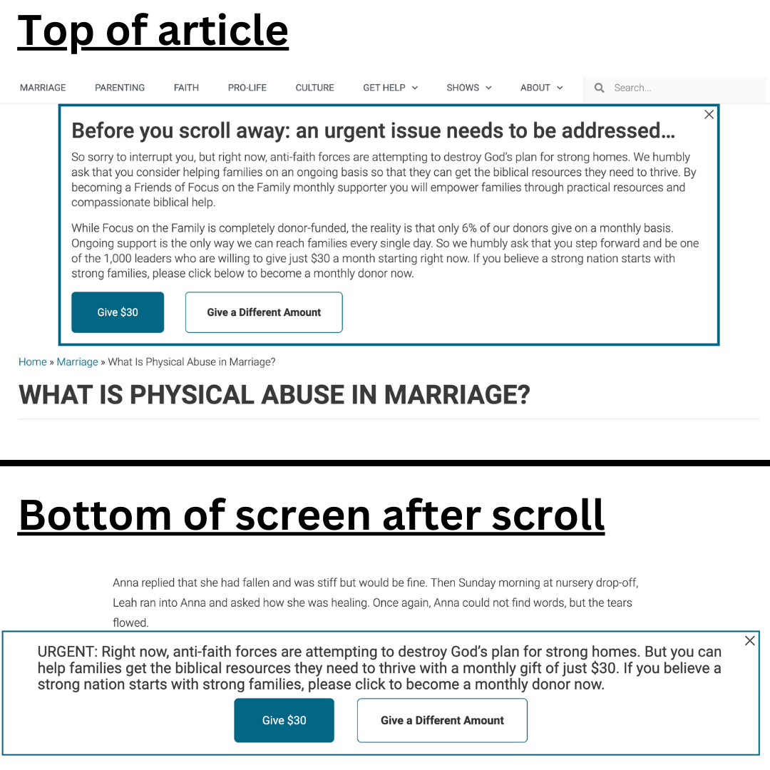 How a Wikipedia-style ask performs against a banner ad and a slide-in ...